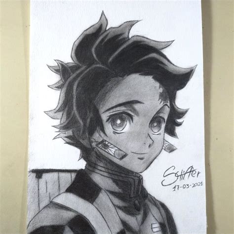 Drawing Tanjiro Kamado Demon Slayerkimetsu No Yaiba