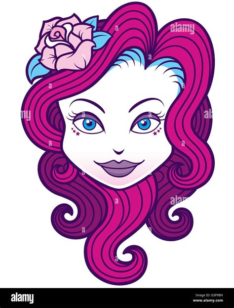 Vector Illustration Of Girl Face Stock Vector Image And Art Alamy