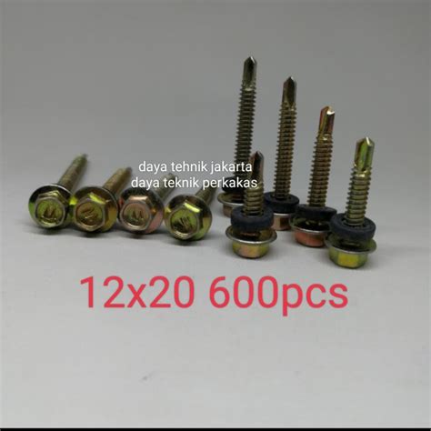 Skrup Roofing Kuning Wilson 12x20 Baut Baja Ringan Sekrup Rofing Lazada Indonesia