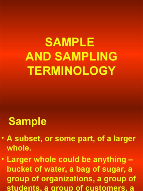 Sample And Sampling Terminology Pdf Stratified Sampling Sampling