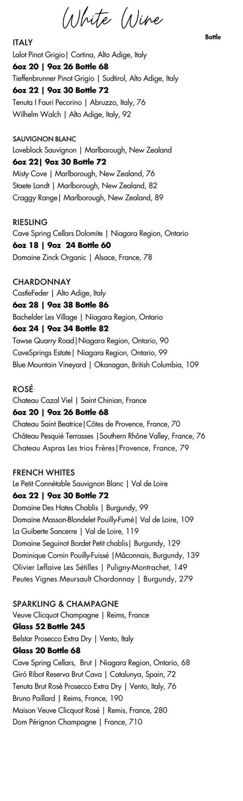 Wine Menu — Crossroads Restaurant
