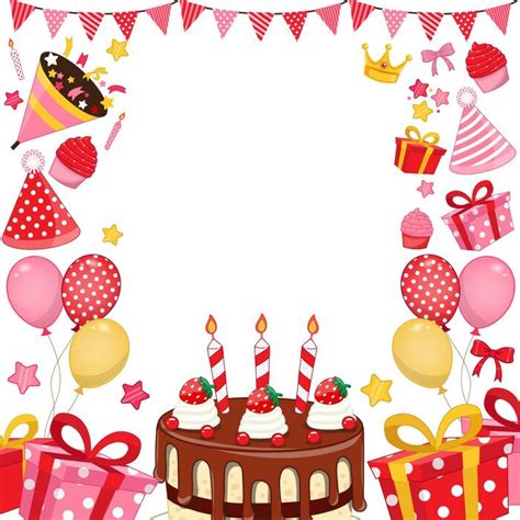 Birthday Card Border Vector Art Icons And Graphics For Free Download