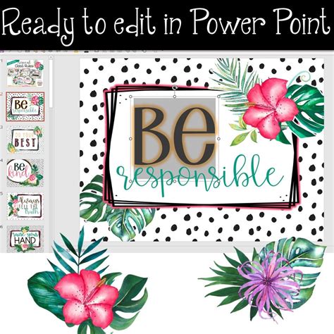 Editable Tropical Classroom Rules Posters Tropical Classroom Decor