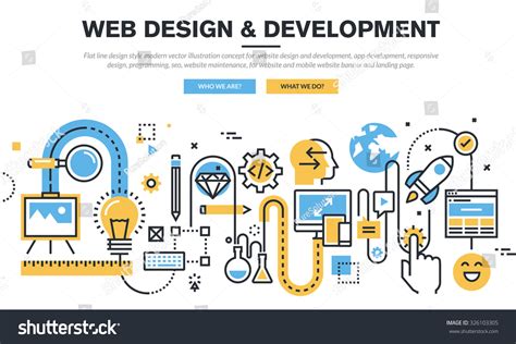 Flat Line Design Vector Illustration Concept Stock Vector Royalty Free