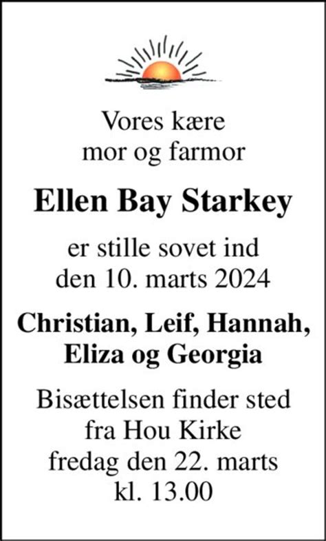 Ellen Bay Starkey Dødsannoncer I Danmark