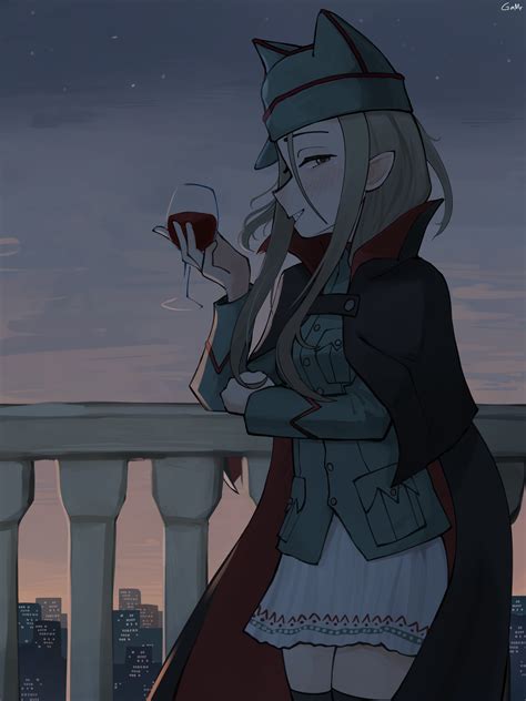 Gamryous Girls Und Panzer Absurdres Commission Highres 1girl Against Railing Black Cape