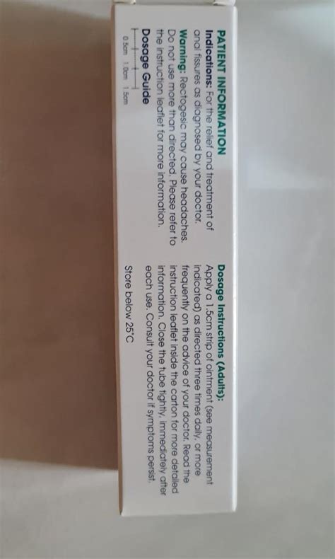 Rectogesic Ointment Health And Nutrition Medical Supplies And Tools On Carousell