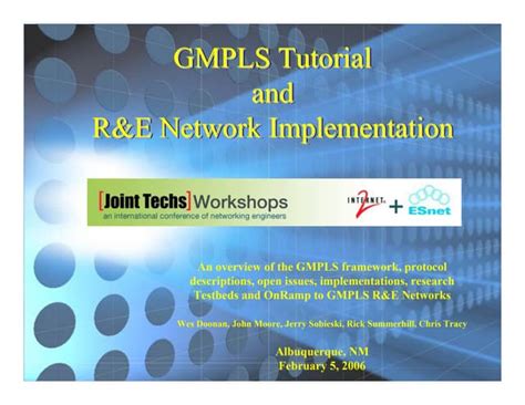 Gmpls Tutorial And Rand E Network Implementation Pdf