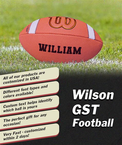 Customized Personalized Wilson Gst Composite Football Official Size
