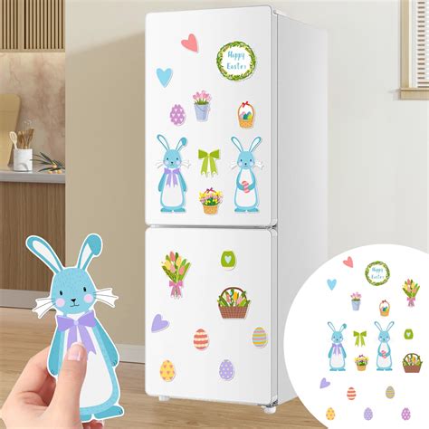 18 Pieces Happy Easter Refrigerator Magnets Fridge Magnet Sticker