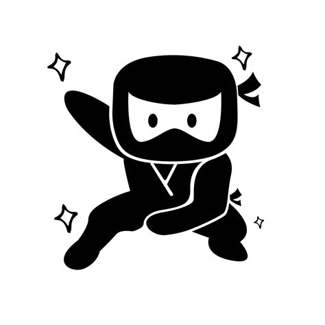 Attack Cute Ninja On White Background Vector 14213009 Vector Art At