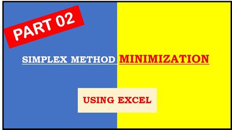 Simplex Method Minimization Problem Explained Management Science