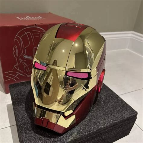Iron Man Gold Mk5 Helmet Electronic Voice Activated Openandclose Mask
