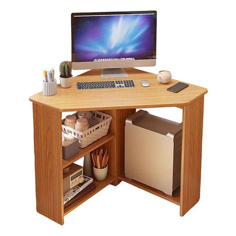 Compact Corner Computer Desk Small Corner Desk In Cappuccino 800983