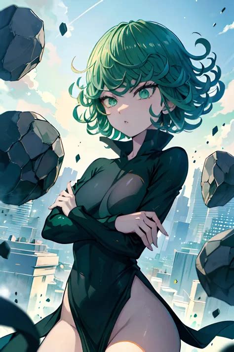 Absurdres Highres Ultra Detailed Tatsumakitornado Short Green Hair
