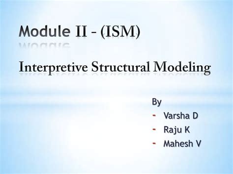Interpretive Structural Modeling Pptx