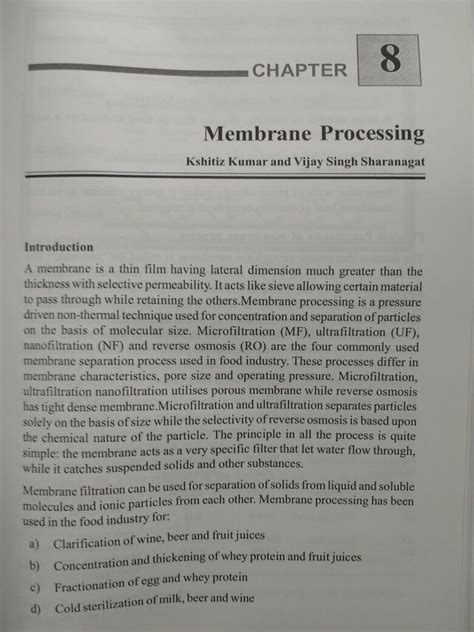 Pdf Membrane Processing
