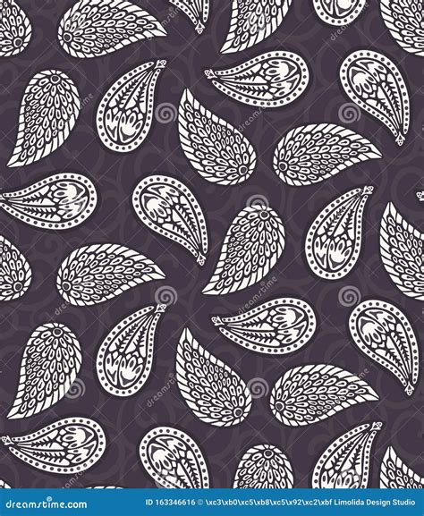 Floral Ethnic Leaf Paisley Style Seamless Pattern Folk Art Indian
