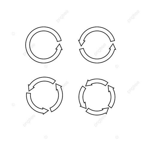 Flat Vector Design Of Arrows For Refresh And Recycling Icon Vector Circular Line Vector PNG
