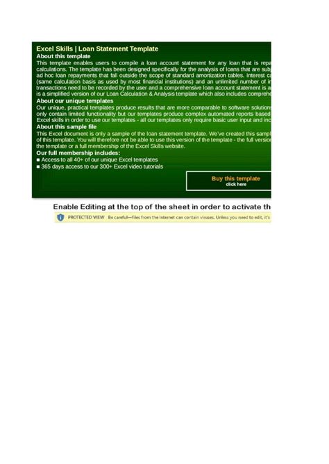 Xlsx Loan Statement Sample Dokumentips