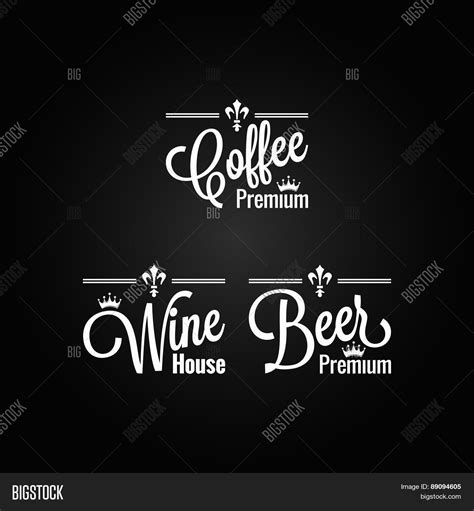 Drinks Set Labels Vector And Photo Free Trial Bigstock