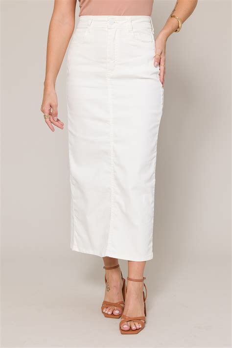 Saia Sarja Resinada Midi Alina Off White Knoten Jeans