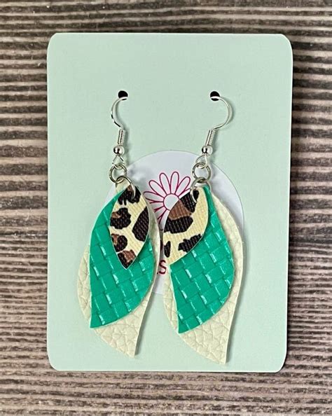 Layered Curvy Leaf Faux Leather Earrings Makerplace By Michaels