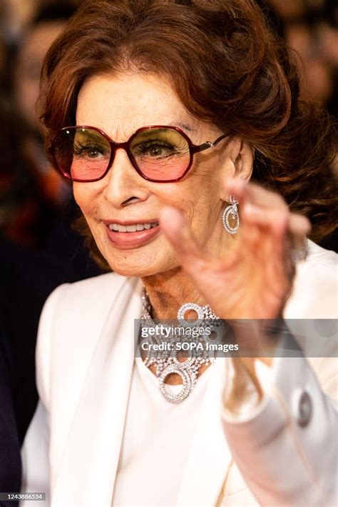 Italian Actress Sophia Loren Seen At The Opening Of Her Restaurant