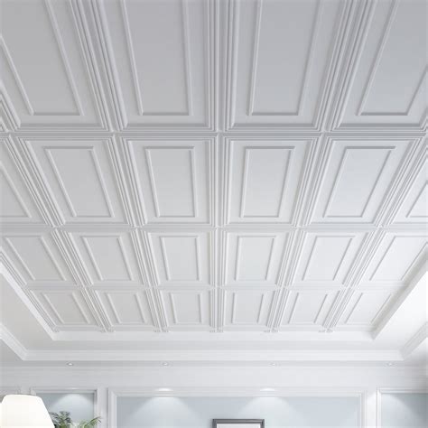 Art3d Pvc Ceiling Tiles Drop Ceiling Panel 24x48 Inch 12 Pack White