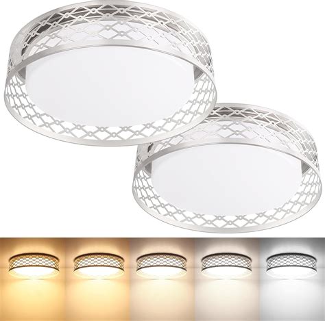 Tobusa 5cct Dimmable Led Ceiling Lights 36w 13in 3200lm Super Bright Flush Mount Light Modern