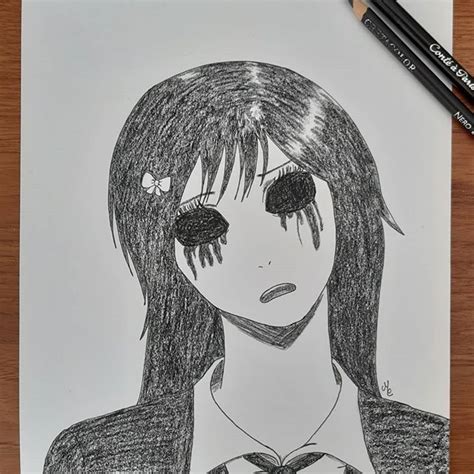 Creepy Anime Girl Drawing Anime Horror Coloring Book Beautifully