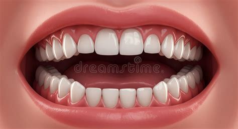 Open Mouth Showing Healthy White Teeth And Pink Gums Anatomy Stock