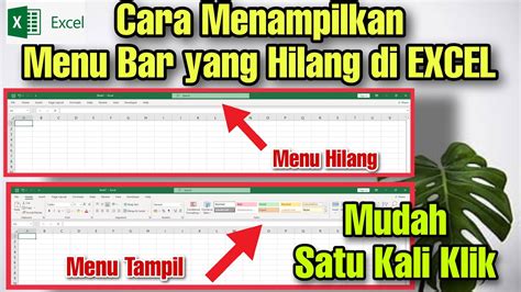 Cara Menampilkan Menu Bar Yang Hilang Di Excel Dengan Mudah Youtube