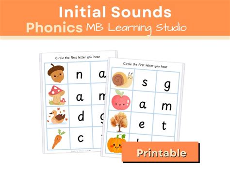 Autumn Initial Sound Circling Activity Teaching Resources