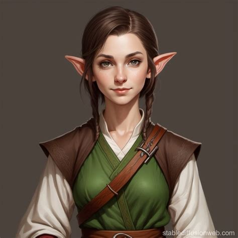 Female Elf With Short Spiky Grey Hair And Dappled Skin Prompts Stable