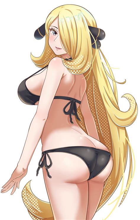 Rule 34 Ass Blonde Hair Cynthia Pokemon Female Female Only Maho