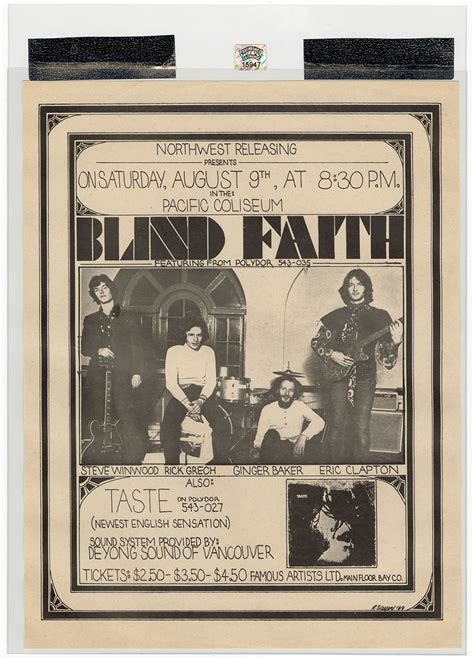 Lot Detail Blind Faith Original 1969 Concert Handbill