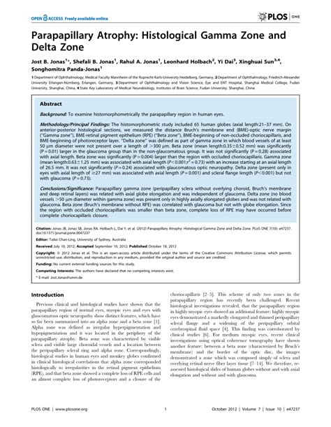 Pdf Parapapillary Atrophy Histological Gamma Zone And Delta Zone