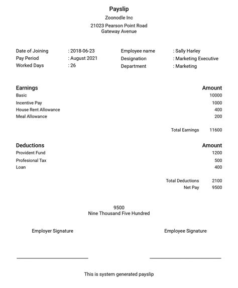 Payslip Template Excel South Africa