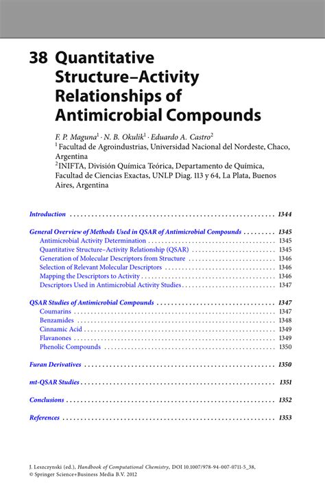 Pdf Quantitative Structureactivity Relationships Of Antimicrobial