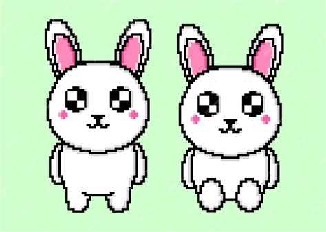 Premium Vector Vector 8 Bit Cute Rabbit Design Mascot Kawaii