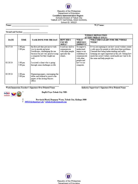 Daily Weekly Task Template 1 Pdf Cognitive Science Behavior