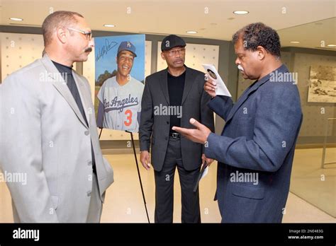 Former Dodger Players From Left Ken Landreaux Derrel Thomas And Reggie Smith At A Memorial