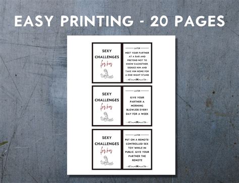 Sex Game 60 Sex Challenges For Her Printable Sexy Card Game Sexytoy For Couples Etsy