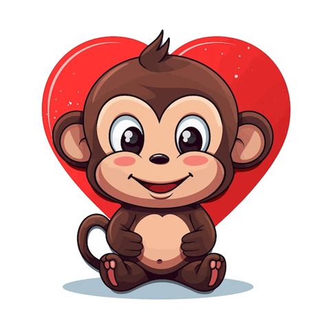 Premium Vector Monkey In Love