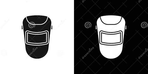 Welding Shield Cover Icon Black Line Art Vector Logo Set Stock