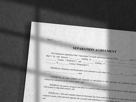 Separation Agreement Notary Acknowledgement Printable And Etsy