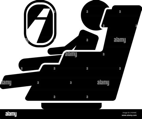 Person Sitting In First Class Airplane Seat Silhouette Icon Editable