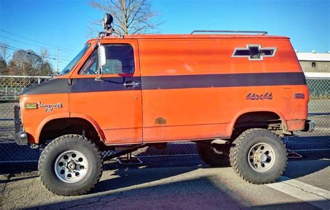 Custom 1970s Chevy Van With 4wd Conversion And Big Lift