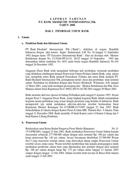 2008 Beks Beks Annual Report 2008 Pdf Pengelolaan Keuangan And Uang